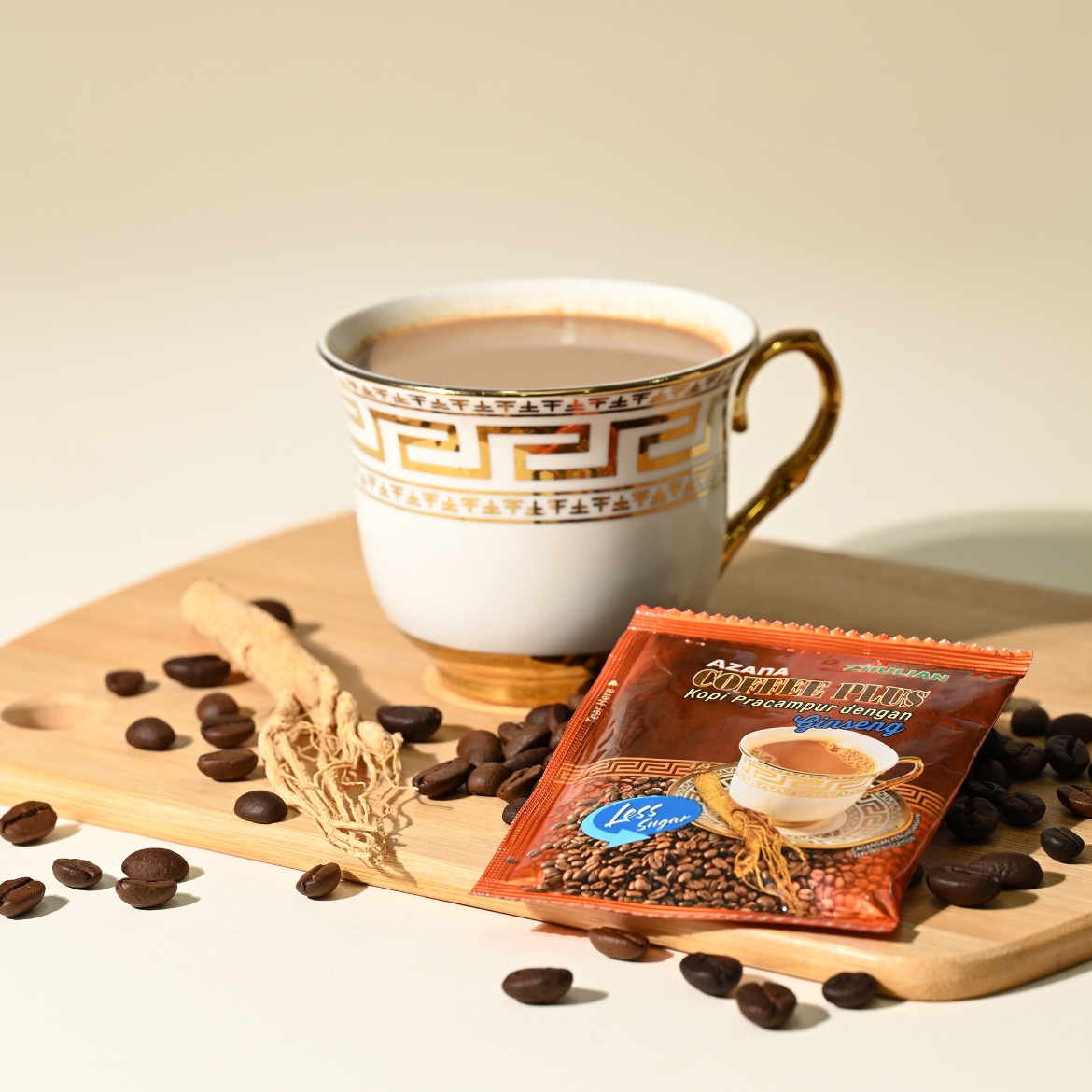 Zhulian Malaysia. Azana Coffee Plus Premix Coffee with Ginseng (Less Sugar)