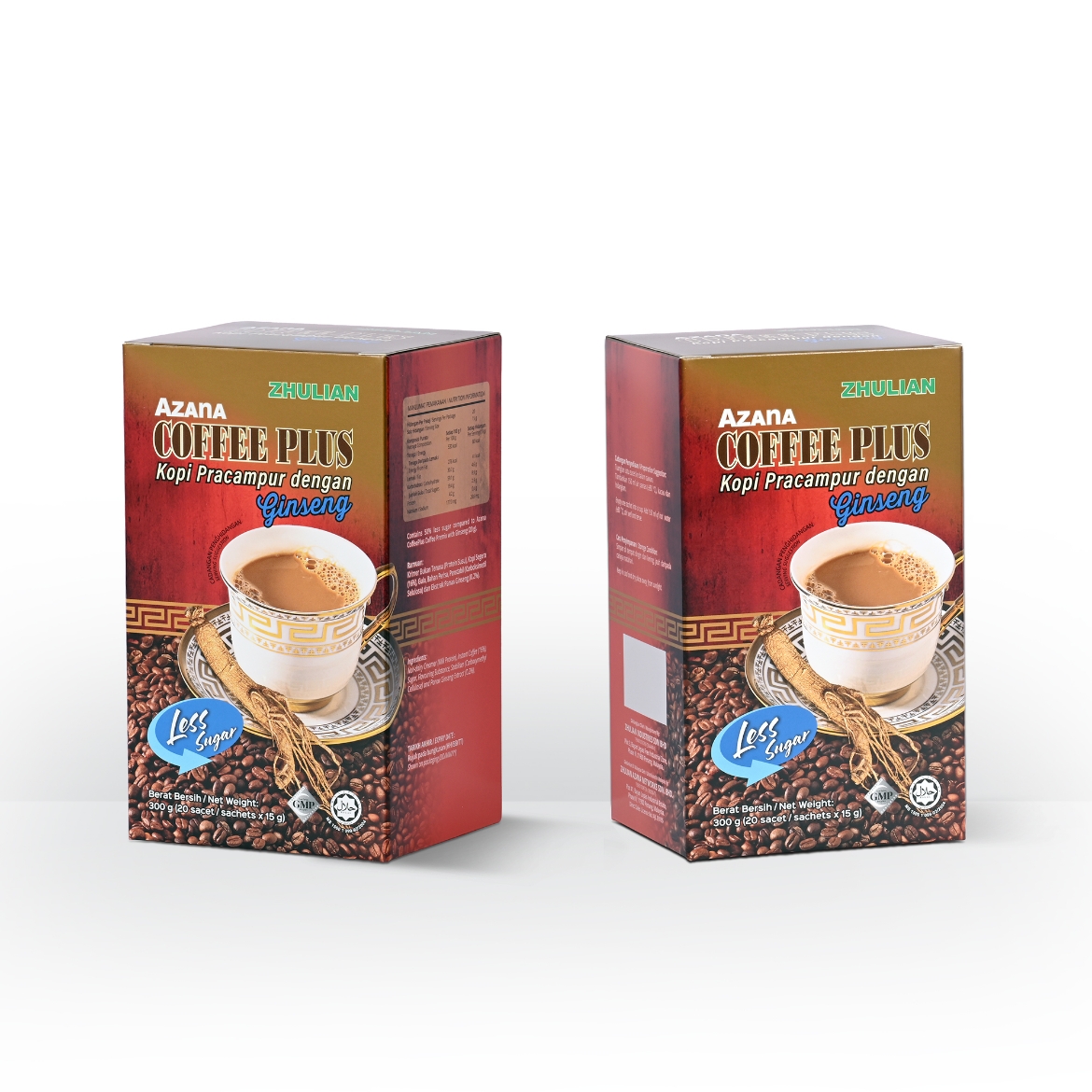 Zhulian Malaysia. Azana Coffee Plus Premix Coffee with Ginseng (Less Sugar)